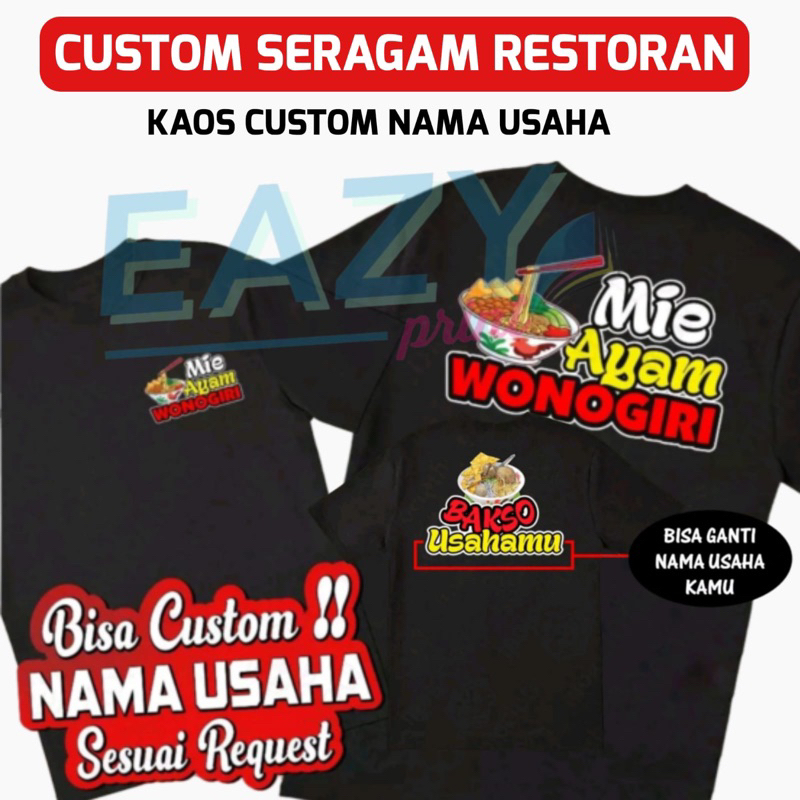 Jual CUSTOM KAOS NAMA USAHA BAJU SERAGAM RESTORAN KARYAWAN STAFF TEMPAT ...