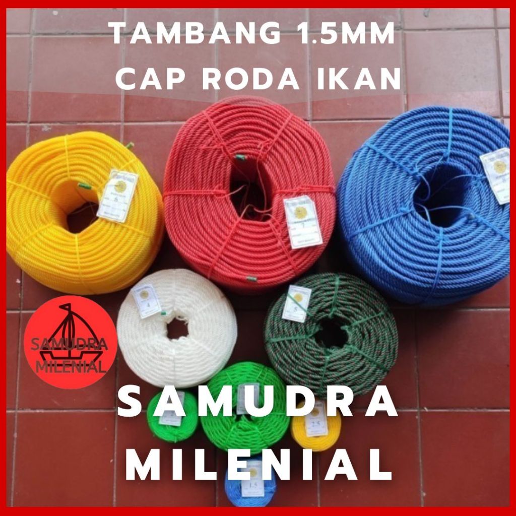 Jual Tali Tambang Kecil 2mm / Tambang PE 2 mm Fumindo Cap Roda Ikan MURAH BERKUALITAS +/- 150 ...