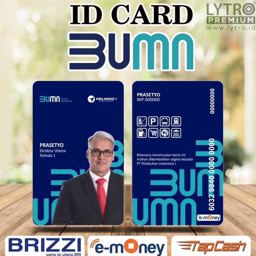 Jual Grosir Terupdate Nametag ID Card BUMN BRIZZI FLASH EMONEY Nametag ...