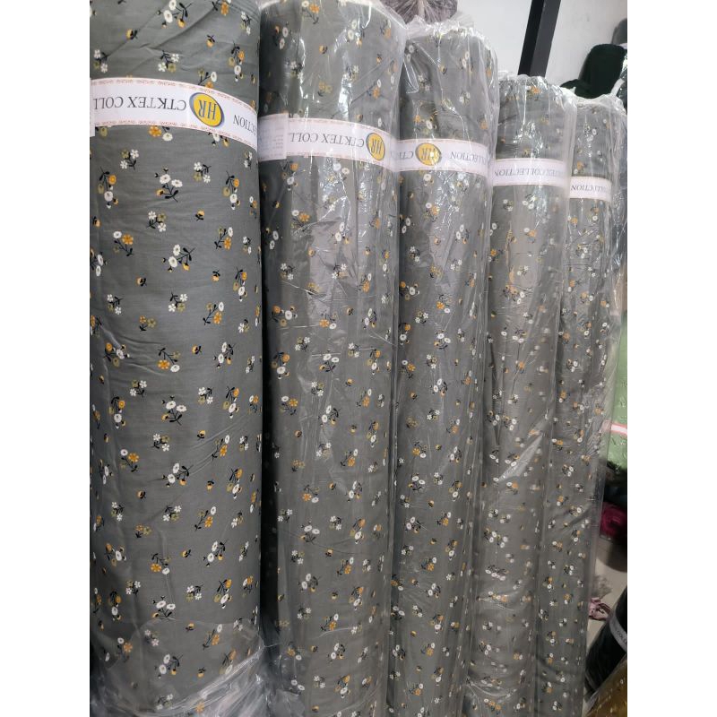 Jual kain katun rayon viscose motif bunga premium original per (0 ...