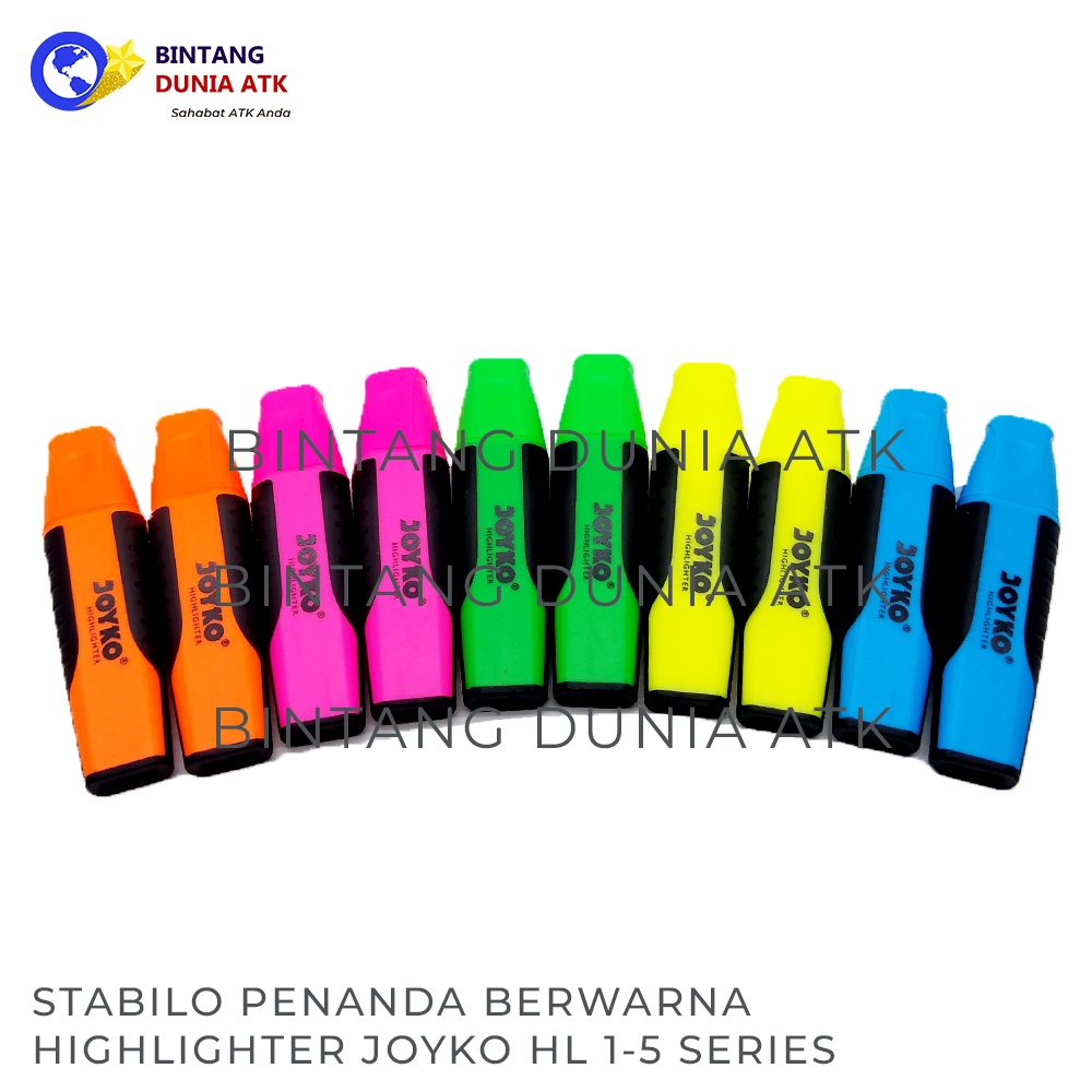 Jual Stabilo / Penanda Berwarna / Highlighter Joyko Hl 1 - 5 Series ...
