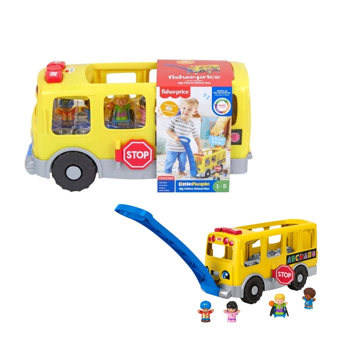 Jual Mattel Fisher Price Little People Big Yellow School Bus Musical ...