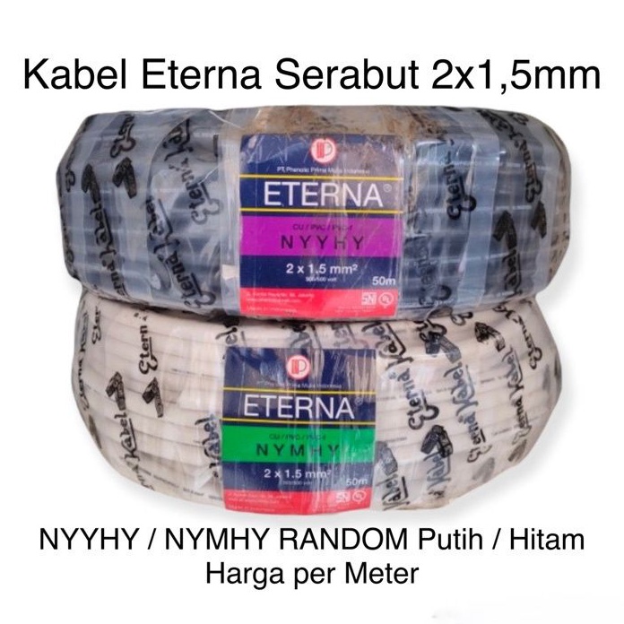 Jual FSASH SALE SERABUT Kabel Listrik ETERNA 2x15 mm Lentur Tebal SNI ...
