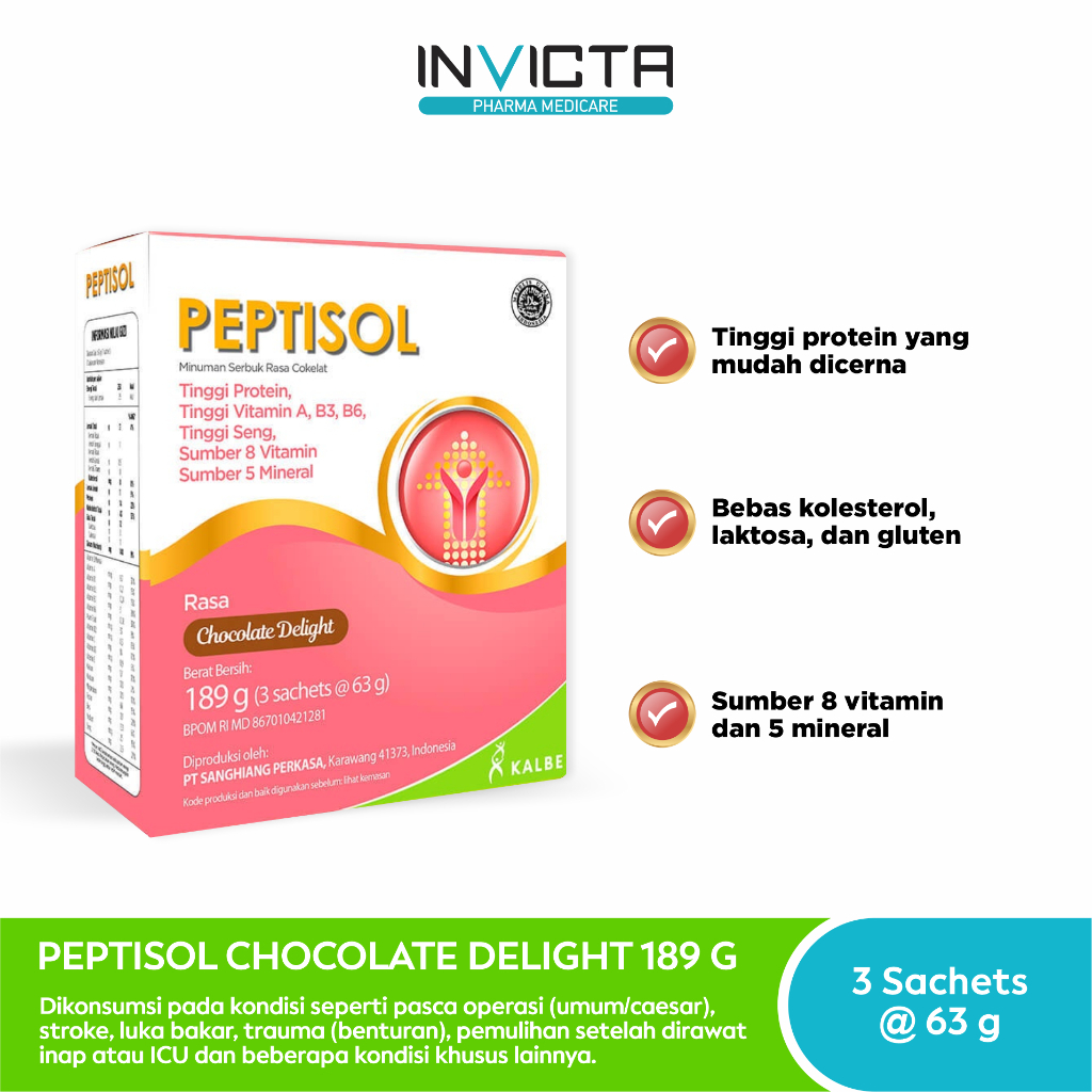 Jual Peptisol Chocolate Delight - 180 gr | Shopee Indonesia