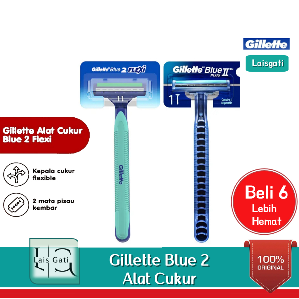 Jual Gillette Blue II Plus & Flexi Shaving- Pisau Cukur Jenggot - Alat ...
