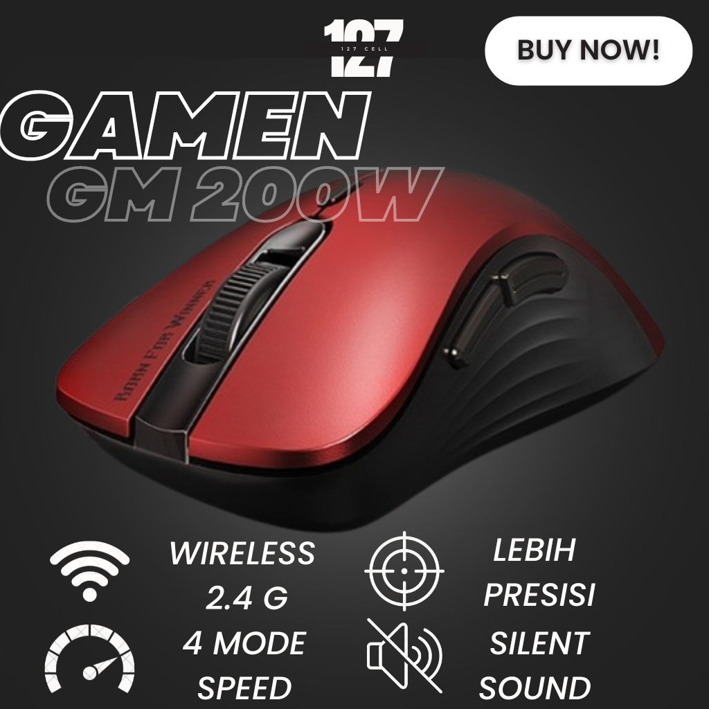 Jual Mouse Wireless Gaming GAMEN GM200W Ergonomic Design 4 DPI Levels ...