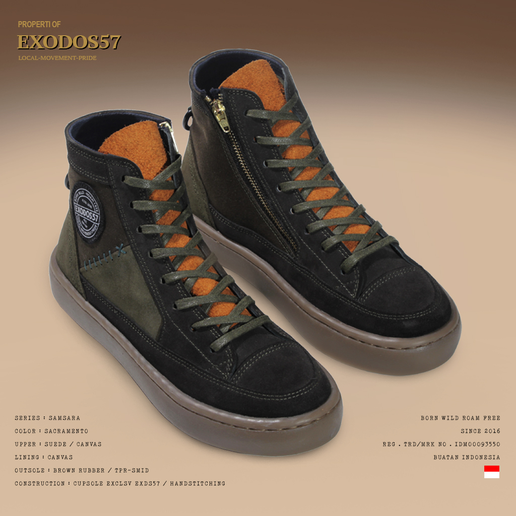 Jual Sepatu Sneakers Kulit Pria Exodos57 - Samsara Sacramento | Shopee ...