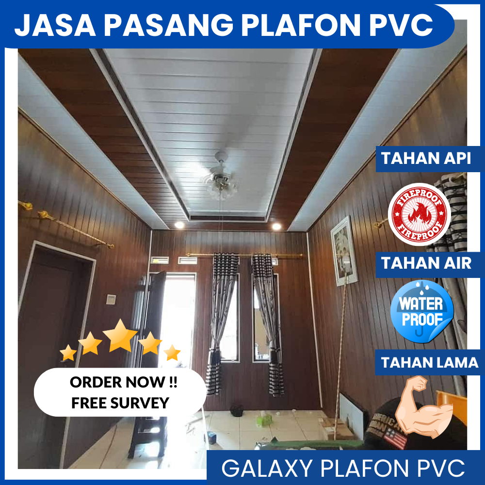Jual Plafon PVC Terpasang/Jasa Pasang Plafon PVC/Pemasangan Plafon PVC/Dekorasi Rumah/Plafon PVC ...