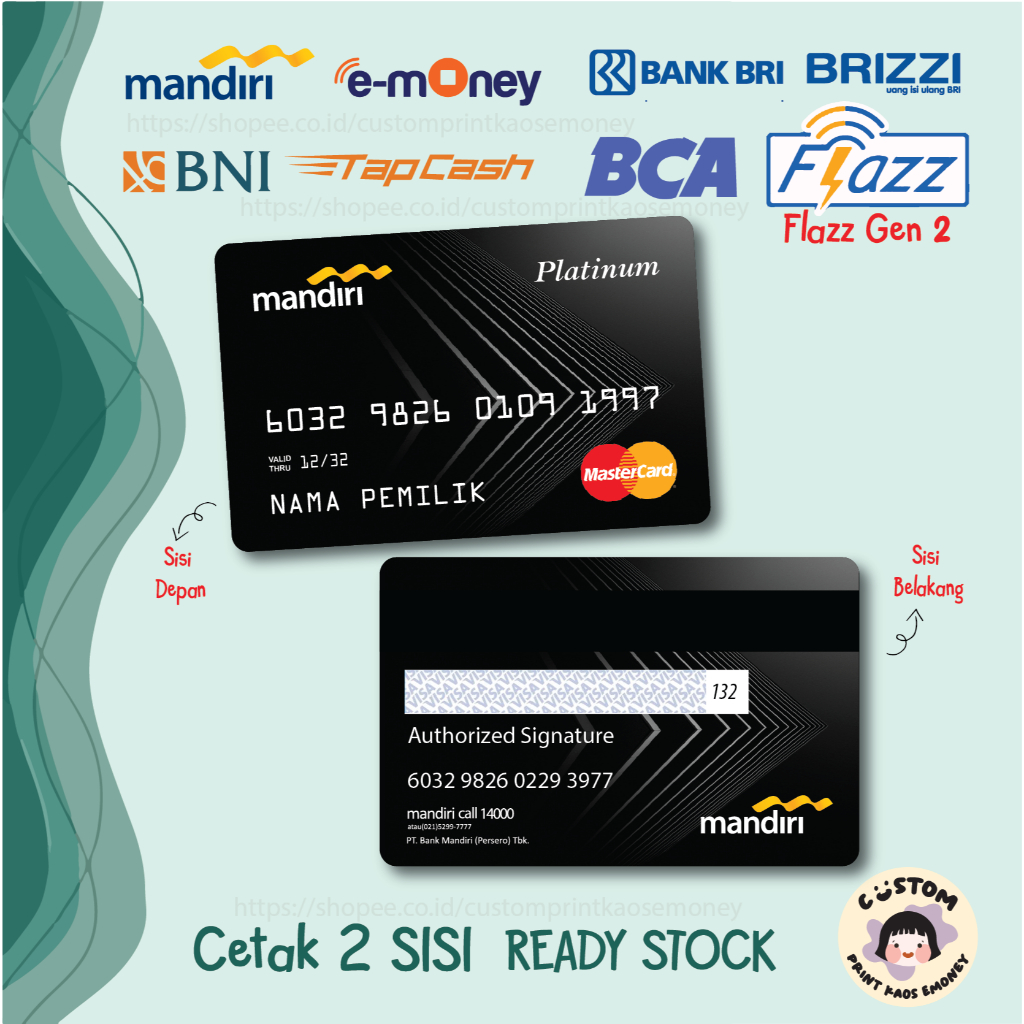 Jual KARTU E MONEY E TOLL KREDIT CARD BLACK KEREN MANDIRI EMONEY BNI ...