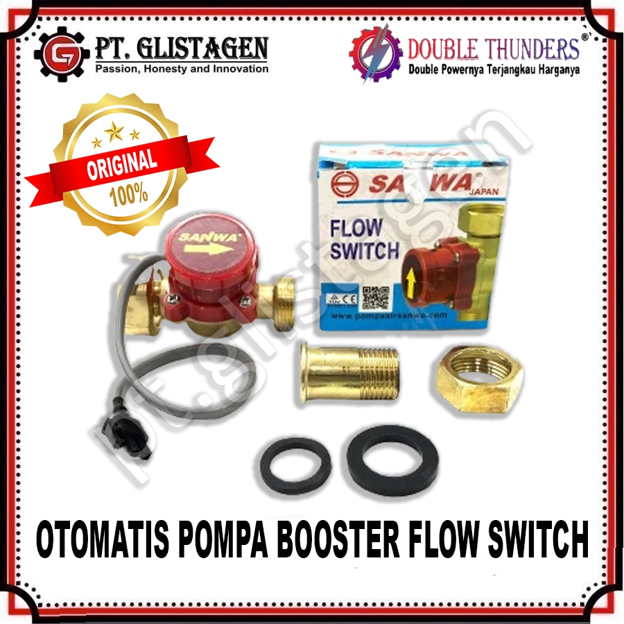 Jual SANWA Otomatis Pompa Booster Water Flow Switch / Brass Switch Control ( 1inch x 1 ...