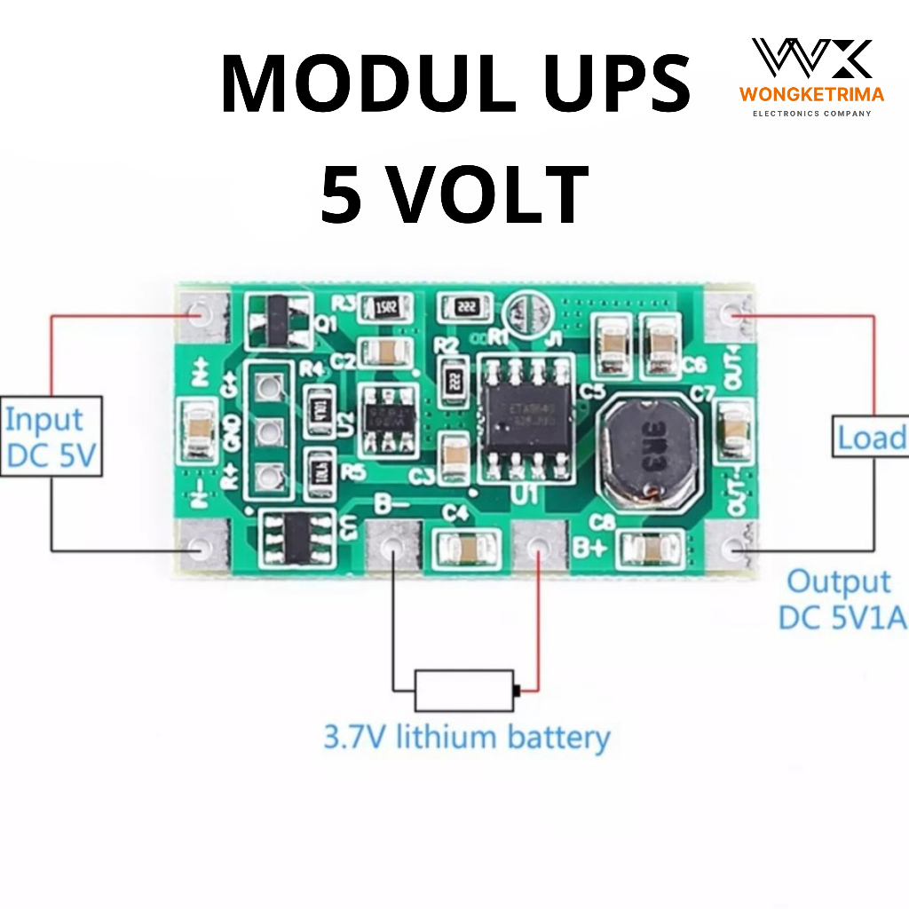 Jual Modul Ups 5v Kit Mini Ups 5 volt 1 Amper | Shopee Indonesia