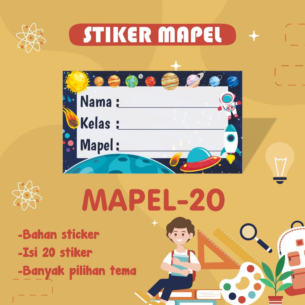 Jual 20 Stiker Mapel - Label Buku Pelajaran Sekolah - Stiker mata ...