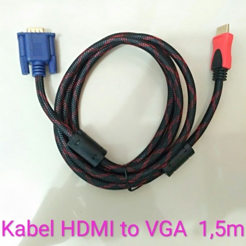 Jual Kabel Hdmi TO Vga 1.5M / Kabel Hdmi Male TO Vga Male PC | Shopee Indonesia