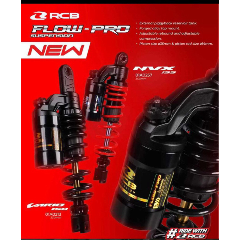 Jual Shocbreaker Shock RCB Flowpro Flow Pro 330MM Vario125 Vario 150 ...