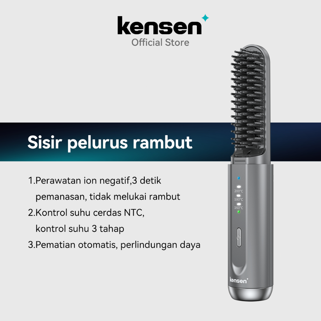 Jual Kensen -Sisir Catok Pelurus Rambut Elektrik- Electric Hair Comb ...