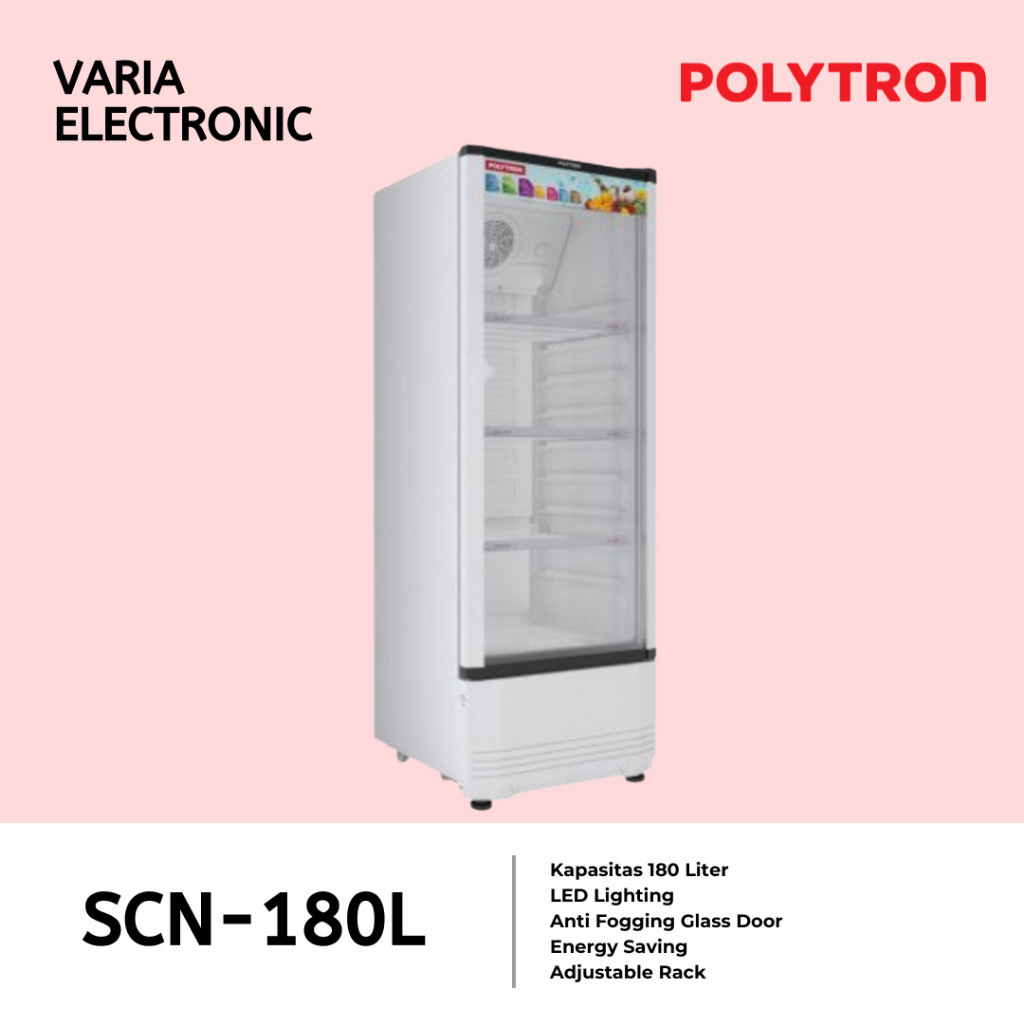 Jual Showcase POLYTRON SCN-180L / SCN180L Kapasitas 180 Liter Kulkas ...