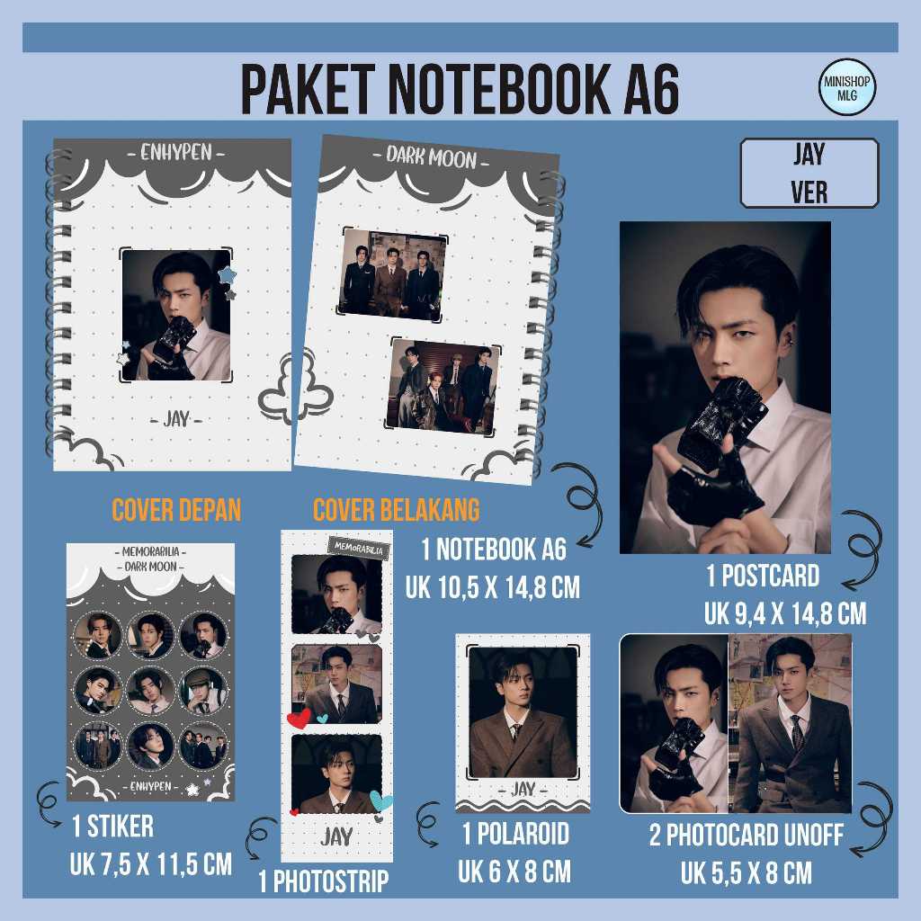 Jual (FREEBOX) PAKET HEMAT NOTEBOOK ENHYPEN DARK MOON MEMORABILIA ...