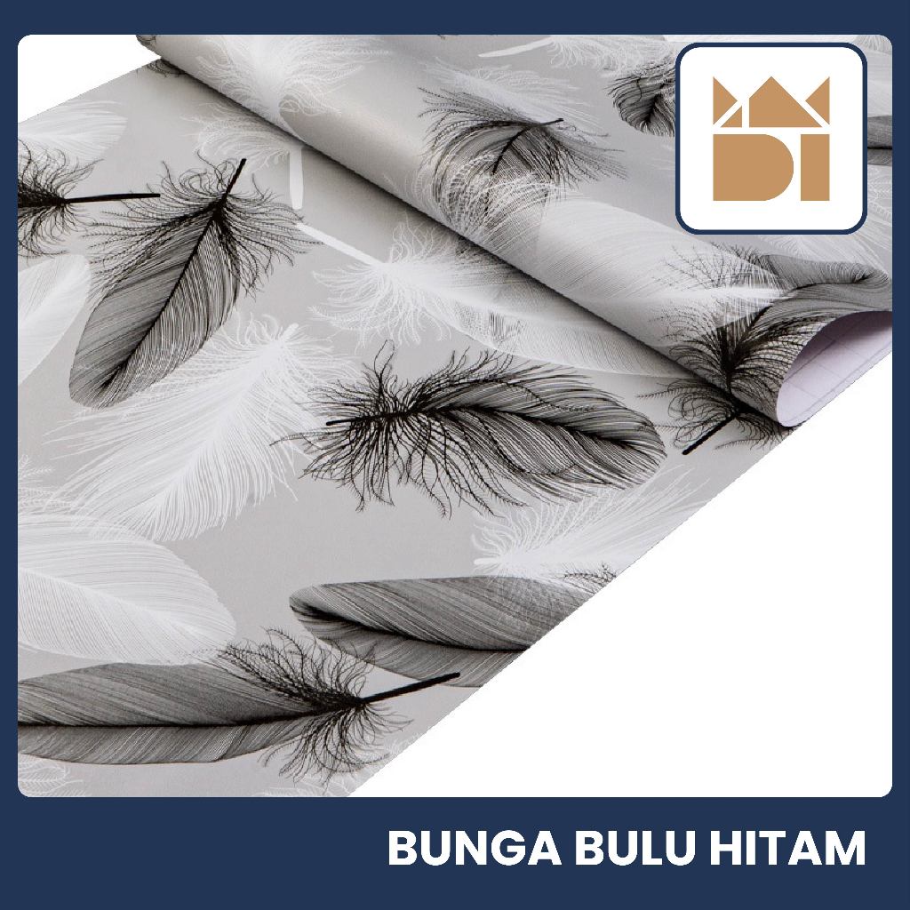 Jual Adipati Official Store - Wallpaper Motif Bunga Bulu Hitam Ukuran ...