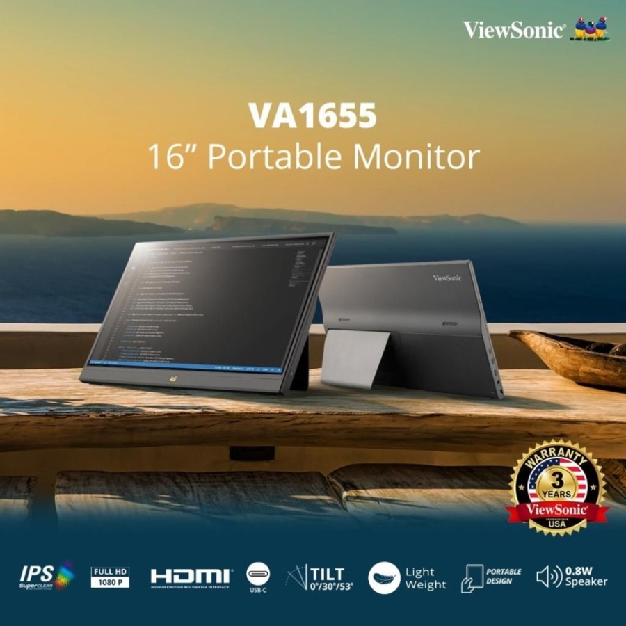 Jual VIEWSONIC VA1655 16” Portable Monitor | Shopee Indonesia