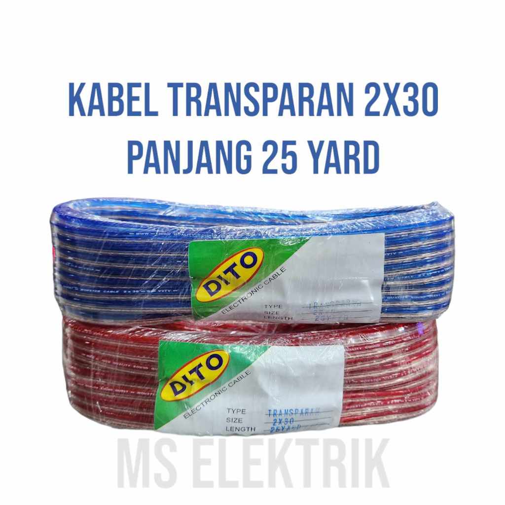 Jual Kabel listrik serabut transparan ukuran 2x30 panjang 25 yard ( 1 roll ) | Shopee Indonesia