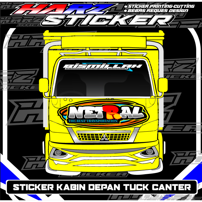 Jual Stiker Kabin Depan Truk Canter-Stiker Netral-Stiker Kaca-Stiker ...