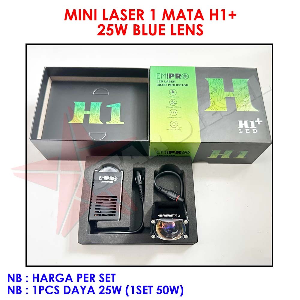 Jual LAMPU SOROT MINI LED LASER 1 MATA H1+ BLUE LENS LAMPU GRILL LAMPU ...
