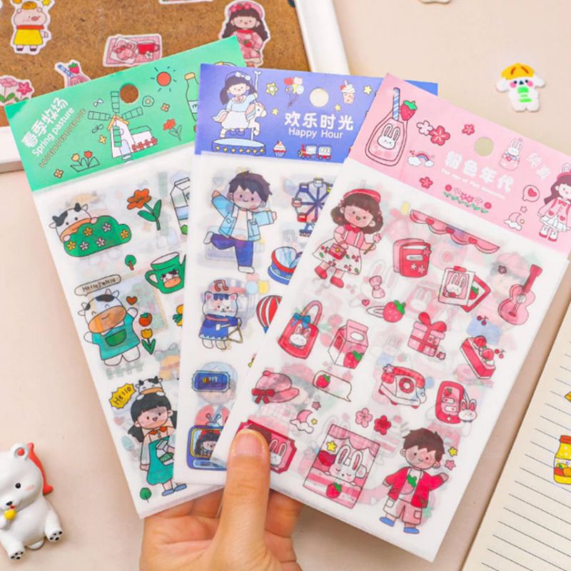 Jual Stiker Isi 4 Lembar DIY Sticker Lucu Hias Dekorasi Planner Journal ...