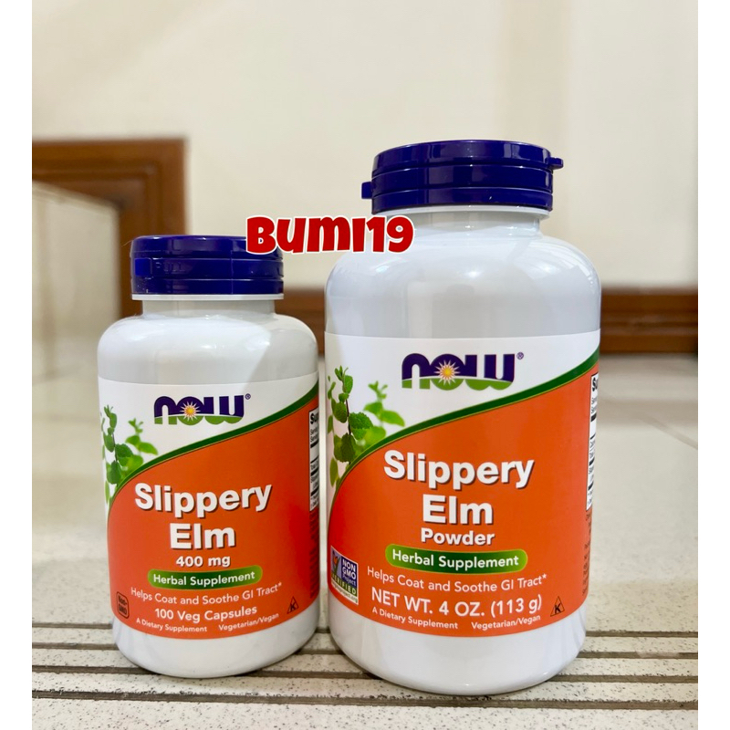 Jual NOW Slippery Elm 400mg 100vcaps/ Powder 113 gr~Maag~Gerd | Shopee ...