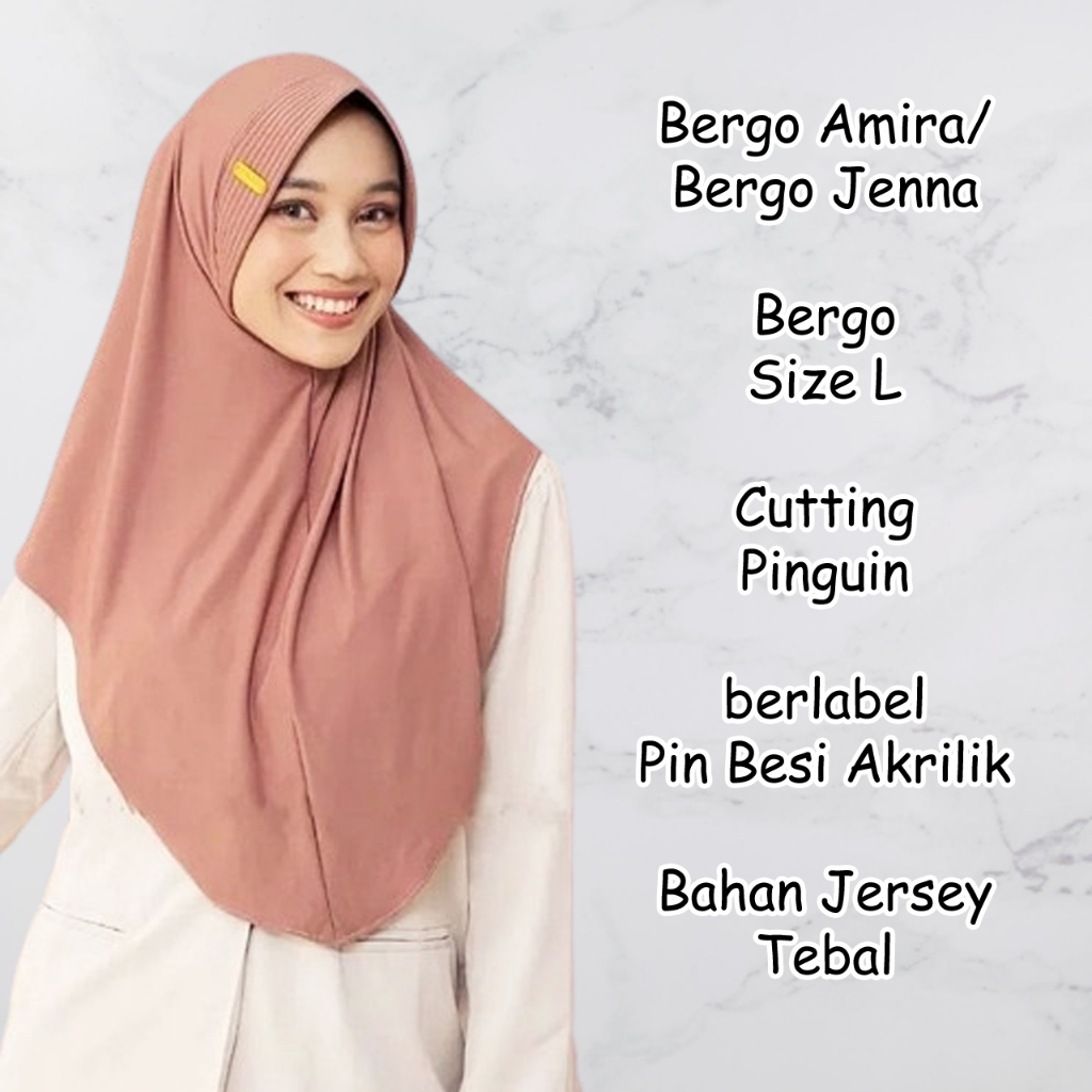 Jual JENNA Jilbab Bergo Amira Hamidah Size L Besar Label Gold Akrilik Hijab Instan Jersey ...