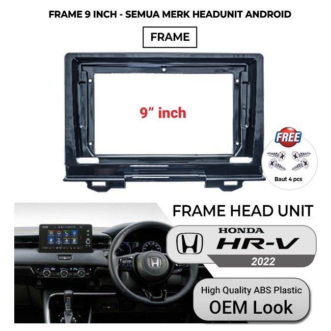 Jual Frame Head Unit Android 9 inch HRV 2022-2023 / Frame Head Unit ...