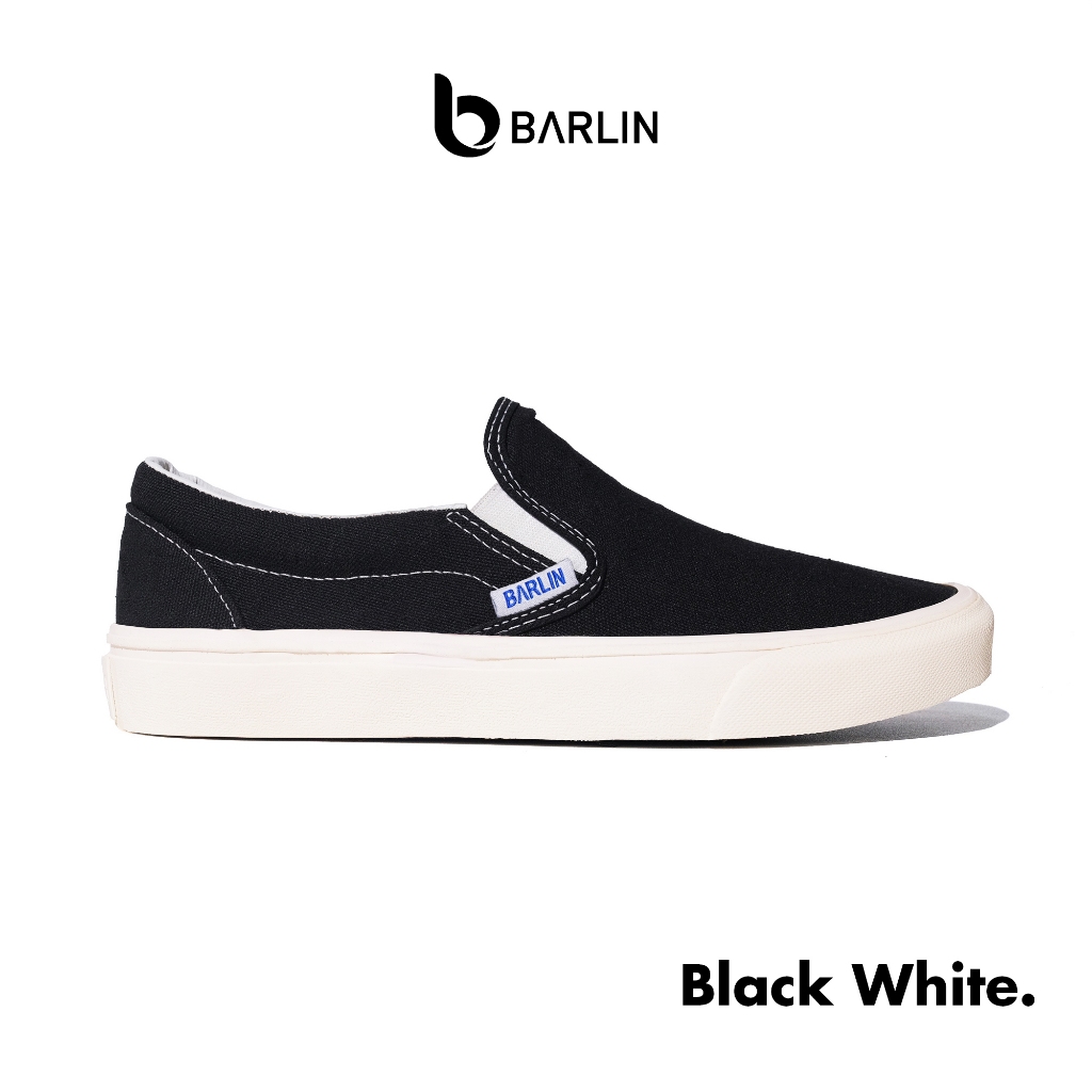 Jual BARLIN - Sepatu Slip On Casual Pria Wanita - Elder Black White ...