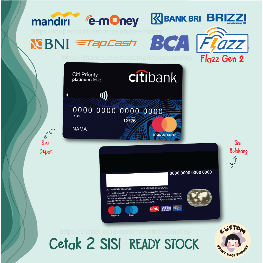 Jual KARTU E MONEY E TOLL KREDIT CARD CITY PRIORITAS PLATINUM DEBIT ...
