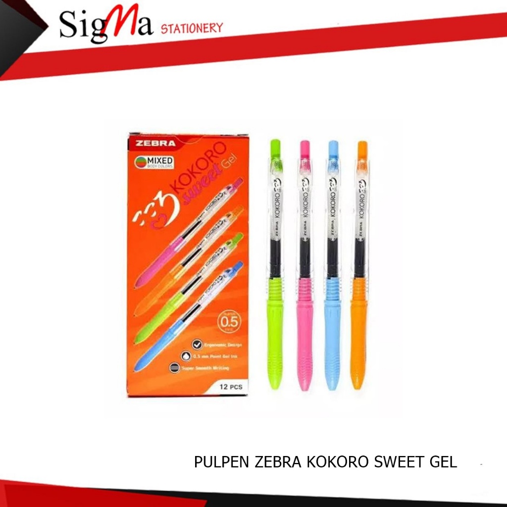 Jual Pulpen Zebra KOKORO Sweet Gel 0.5mm SATUAN | Shopee Indonesia