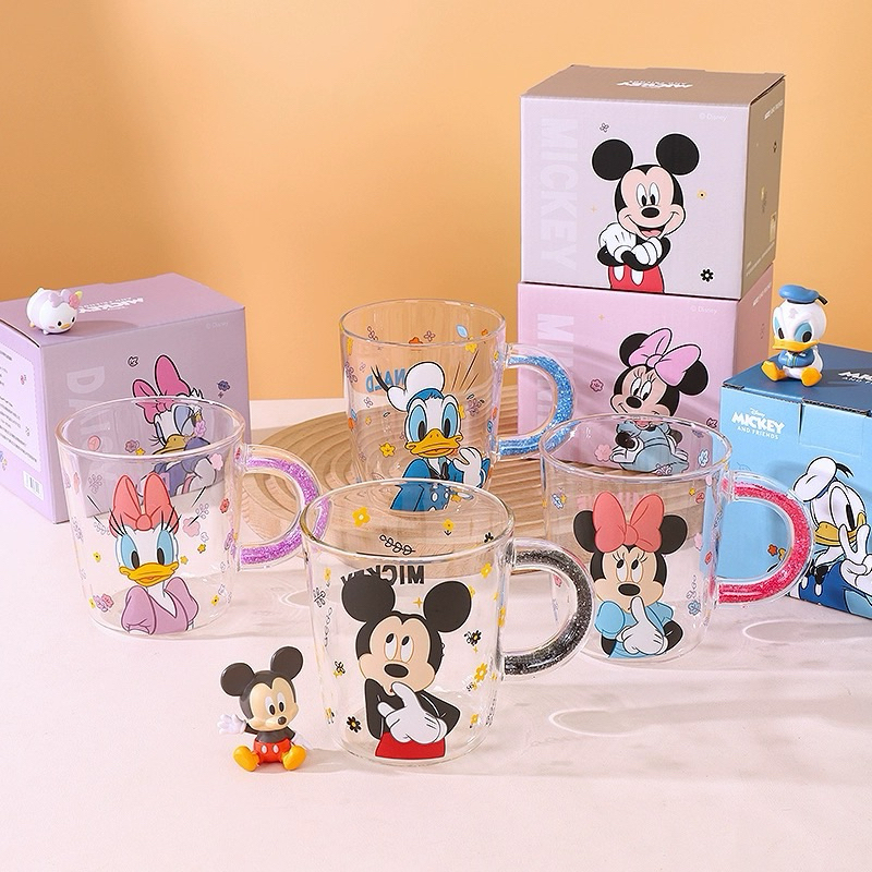 Jual disney glass cute cup mug gelas kaca mickey donald minnie | Shopee ...