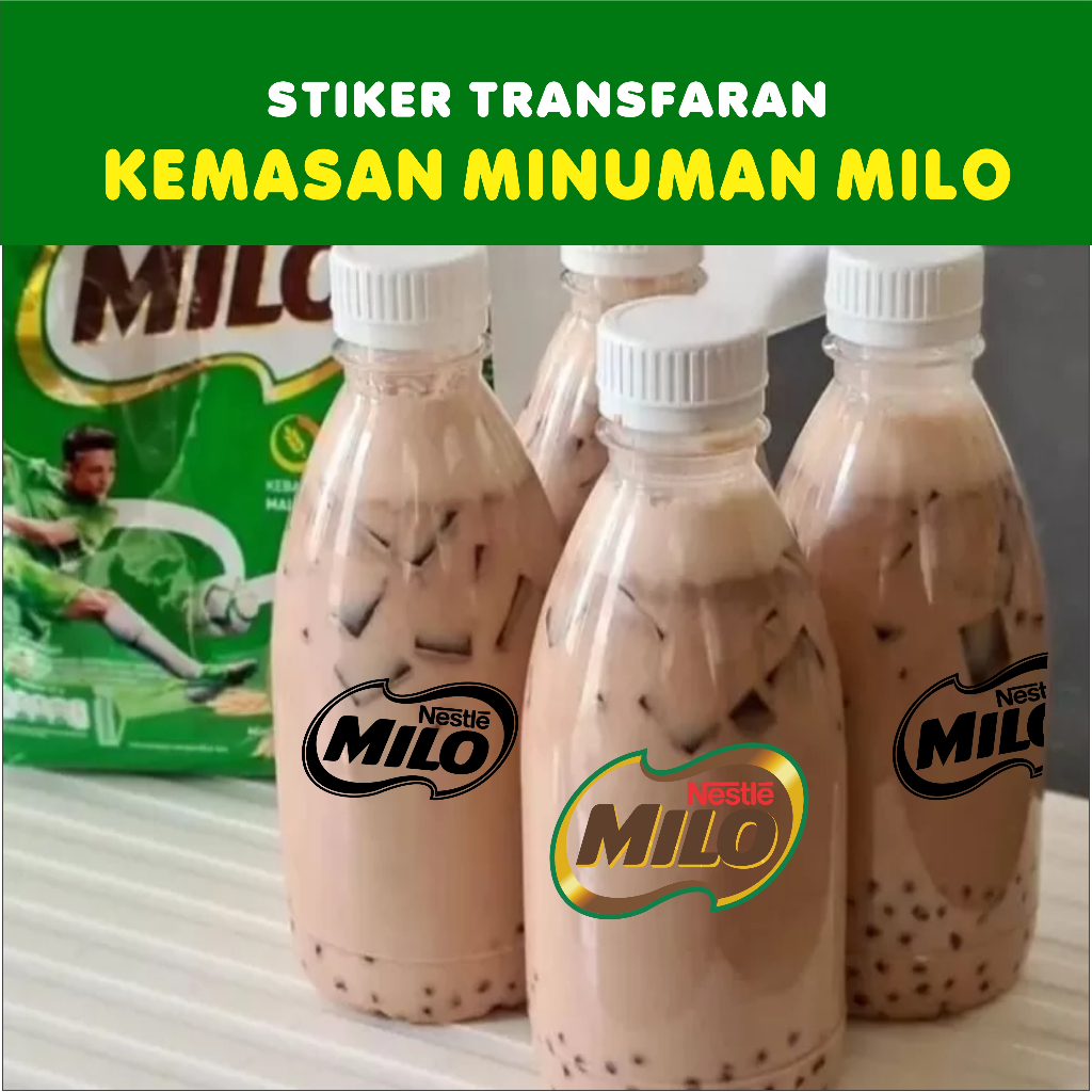 Jual Stiker Kemasan Minuman Milo Isi 100 Transfaran | Shopee Indonesia