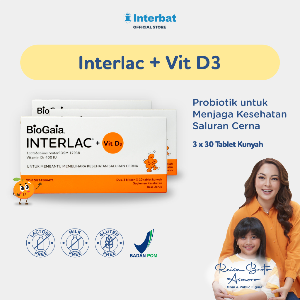 Jual Interlac Probiotik + Vit D3 400 IU Triple Bundle - Menjaga ... Jual Interlac Probiotik + Vit D3 400 IU Triple Bundle - Menjaga ...