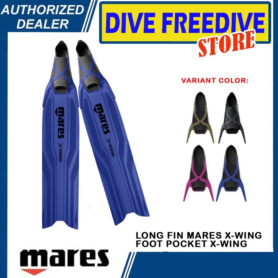 Jual Long Fin Mares X-Wing Foot Pocket X-Wing B-Fins Sepatu Kaki Katak Panjang Selam Fins Scuba ...