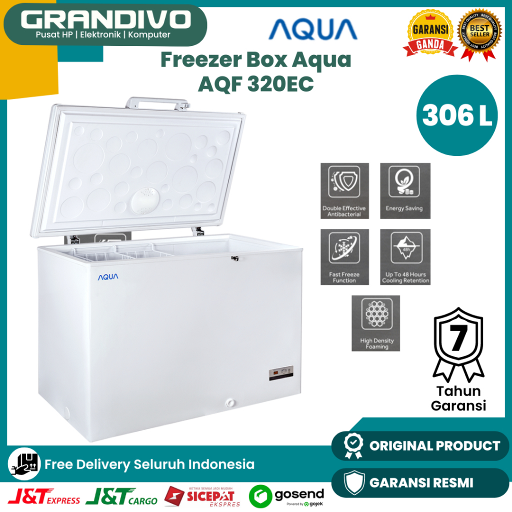 Jual Freezer Box Aqua 306 Liter AQF 320EC Chest Freezer Dual Function ...