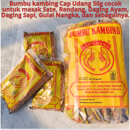 Jual Bumbu kambing Cap Udang 50g cocok untuk masak Sate, Rendang ...