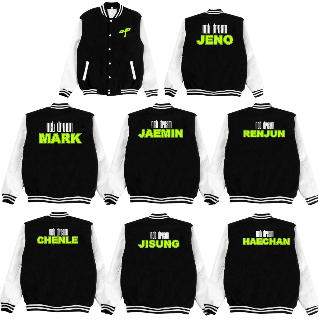 Jual Sweater varsity NCT Dream logo daun hijau request nama member ...
