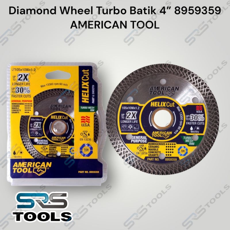 Jual AMERICAN TOOL 8959359 Diamond Wheel Turbo Batik 4 Inch / Mata ...
