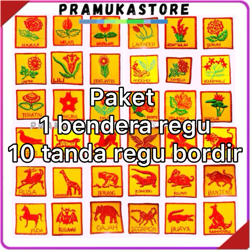 Jual PAKET 1 bendera regu 10 bet regu Pramuka / pramukastore | Shopee ...