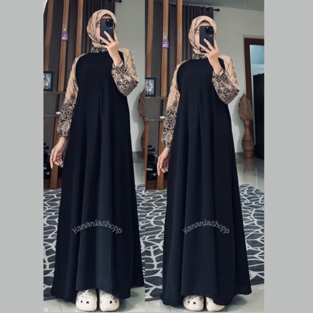 Jual SYAHILA DRESS KOMBINASI SET HIJAB |GAMIS WANITA MOTIF|DRES WANITA ...