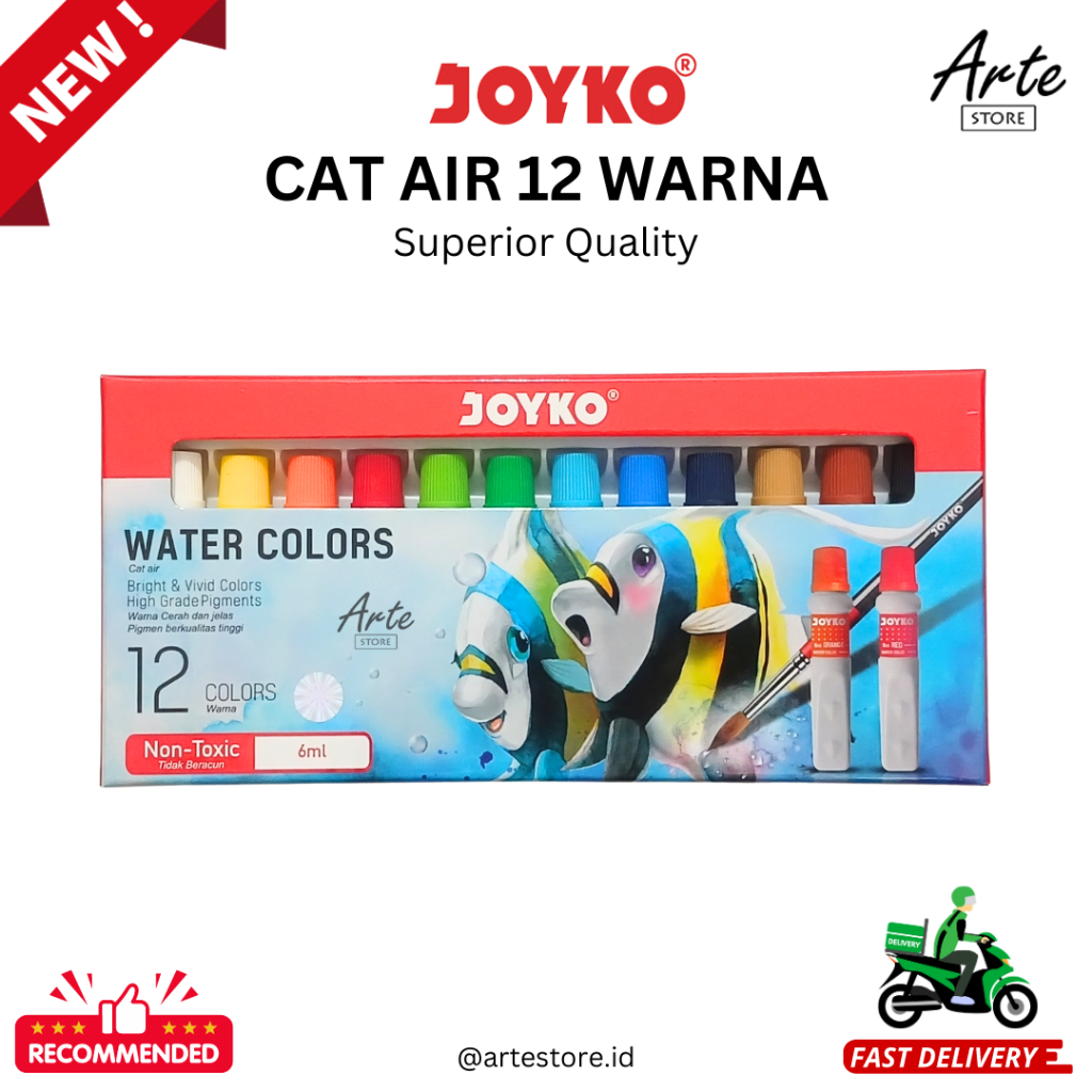 Jual Cat Air Joyko Watercolor 12 Warna x 6 ml | Shopee Indonesia