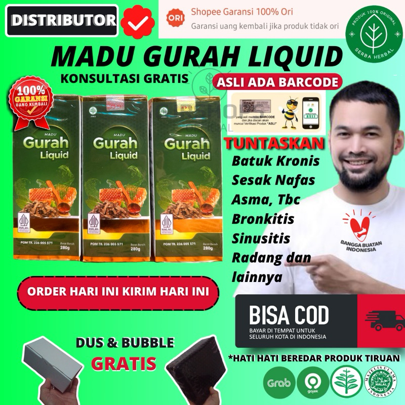 Jual MADU GURAH LIQUID ALMAHERA 280 GRAM OBAT BATUK KRONIS SESAK NAFAS ...