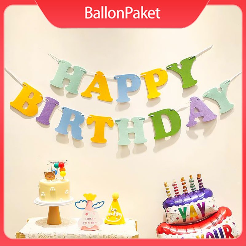 Jual Banner Happy Birthday Macaron Warna Pastel Banner Ulang Tahun ...