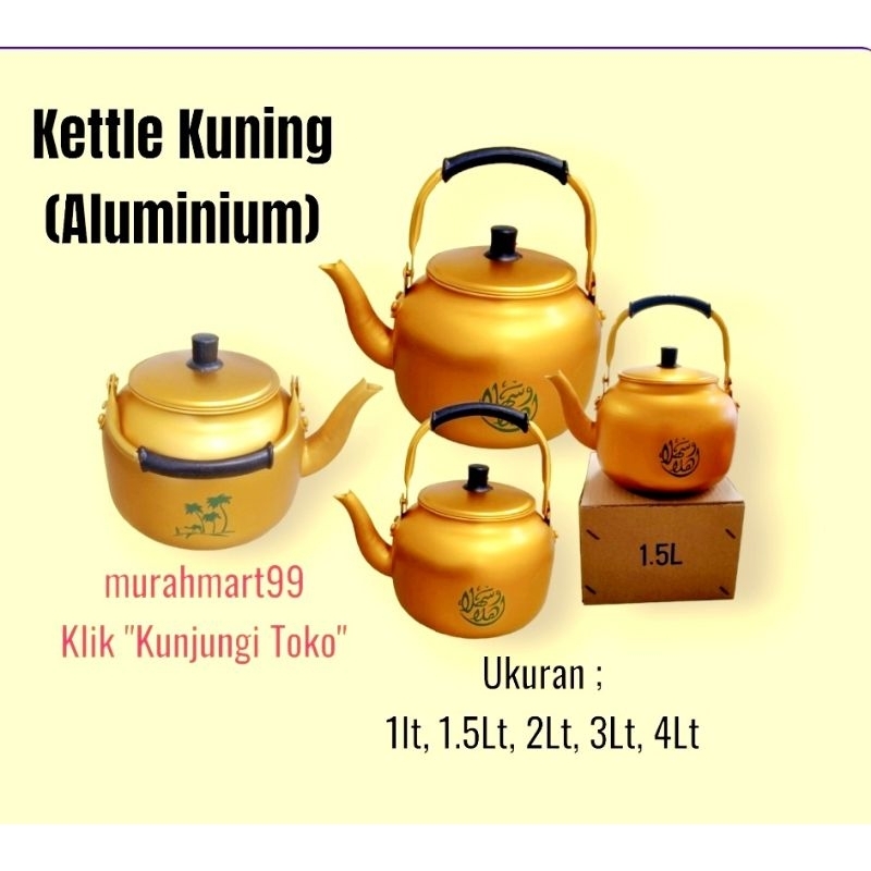 Jual TEKO KUNING 1Lt, 1.5Lt, 2Lt, 3Lt & 4Lt (Aluminium) 1PCS | Shopee ...