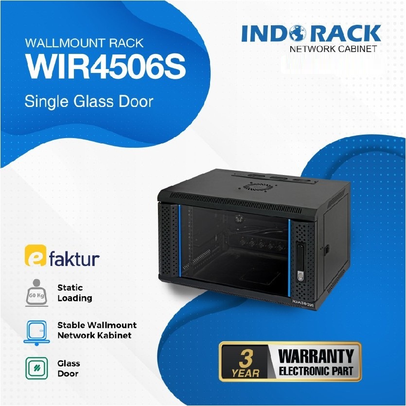 Jual WIR4506S - 6U Wallmount Rack Depth 450mm Single Door 19 ...