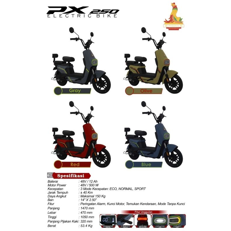 Jual sepeda listrik phoenix RX 250 free ongkir p.jawa & bali | Shopee ...