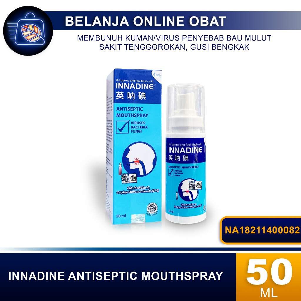 Jual INNADINE ANTISEPTIC MOUTHSPRAY // Spray Mulut | Shopee Indonesia